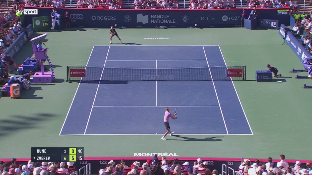 Zverev nach Sieg über Rune im Viertelfinale von Montreal - Sky Sport ...