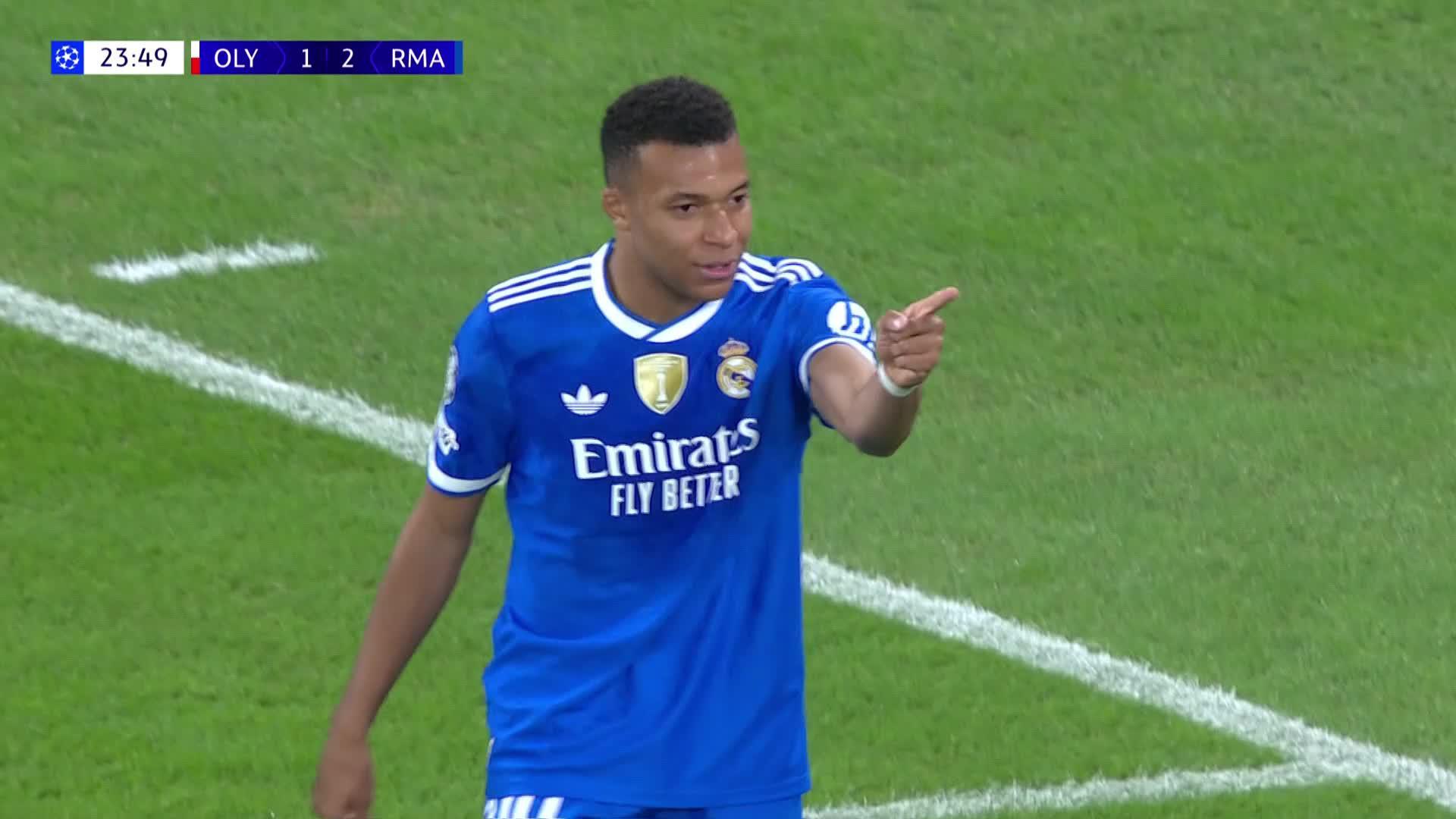 Tor - 1:2 Kylian Mbappé (24.) | OLY-RMA - Sky Sport Austria